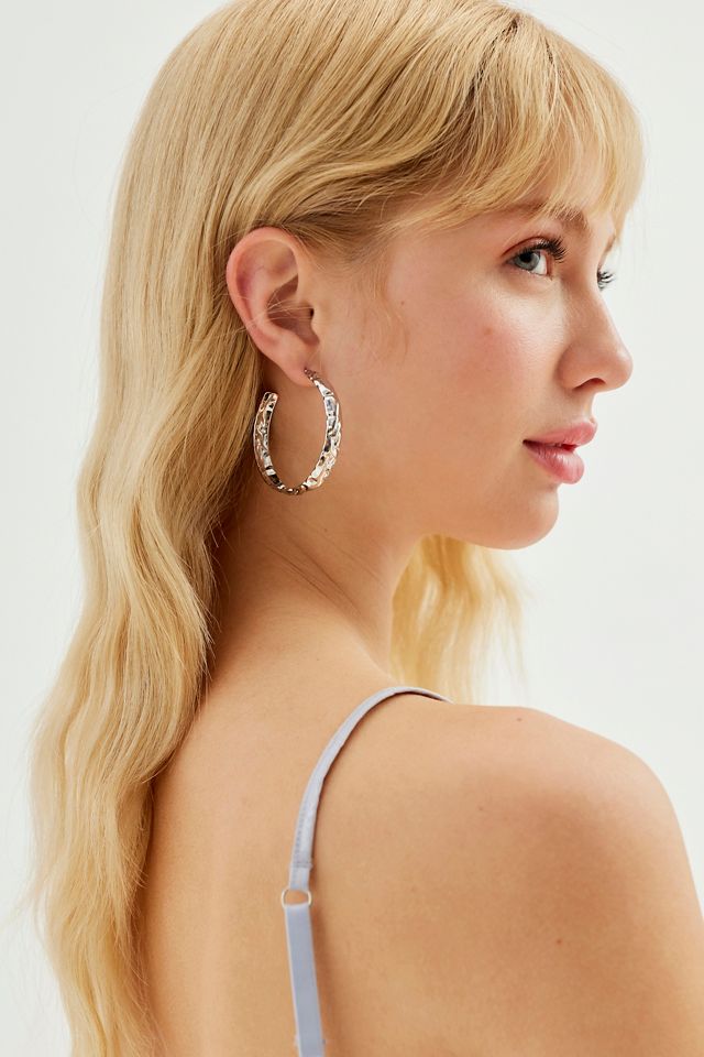 Statement Textured Oversized Hoop Earring | Urban Outfitters