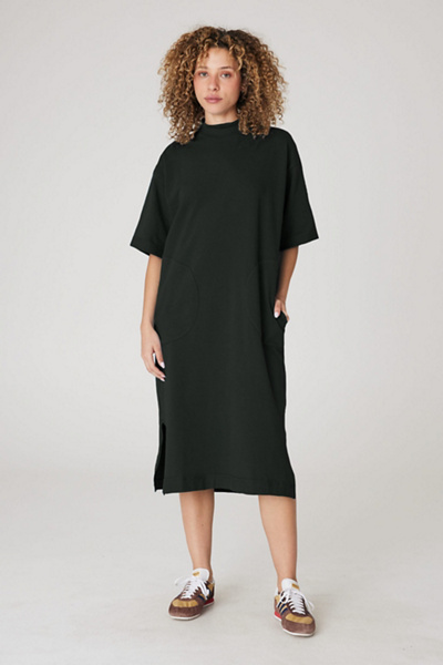 Back Beat Co. Cotton Mock Neck Midi Dress | Urban Outfitters