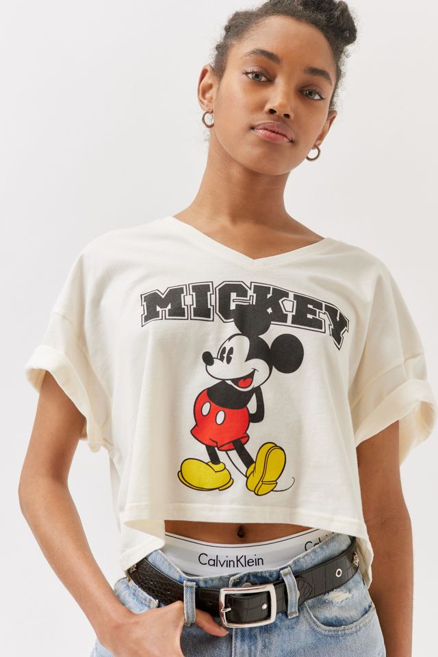 Mickey Mouse Cropped Boxy Tee | Urban Outfitters