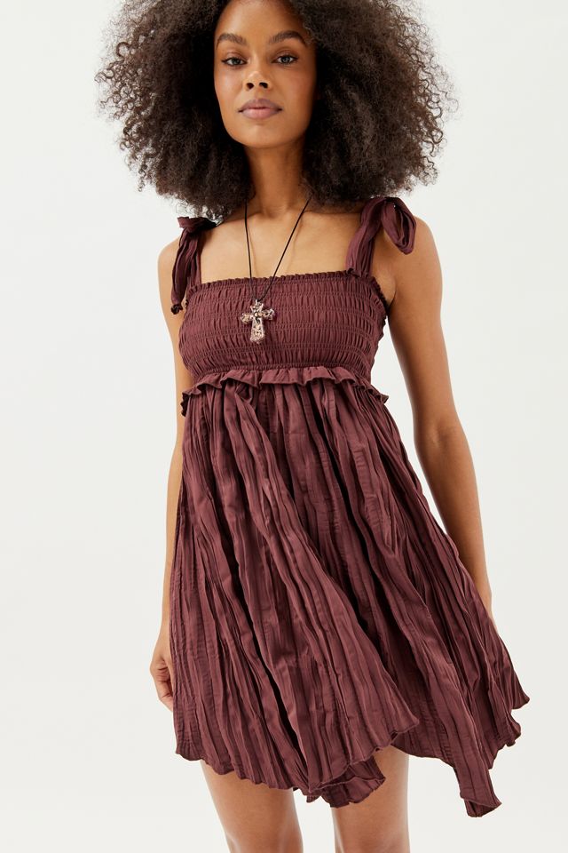 UO Axel Smocked Mini Dress | Urban Outfitters
