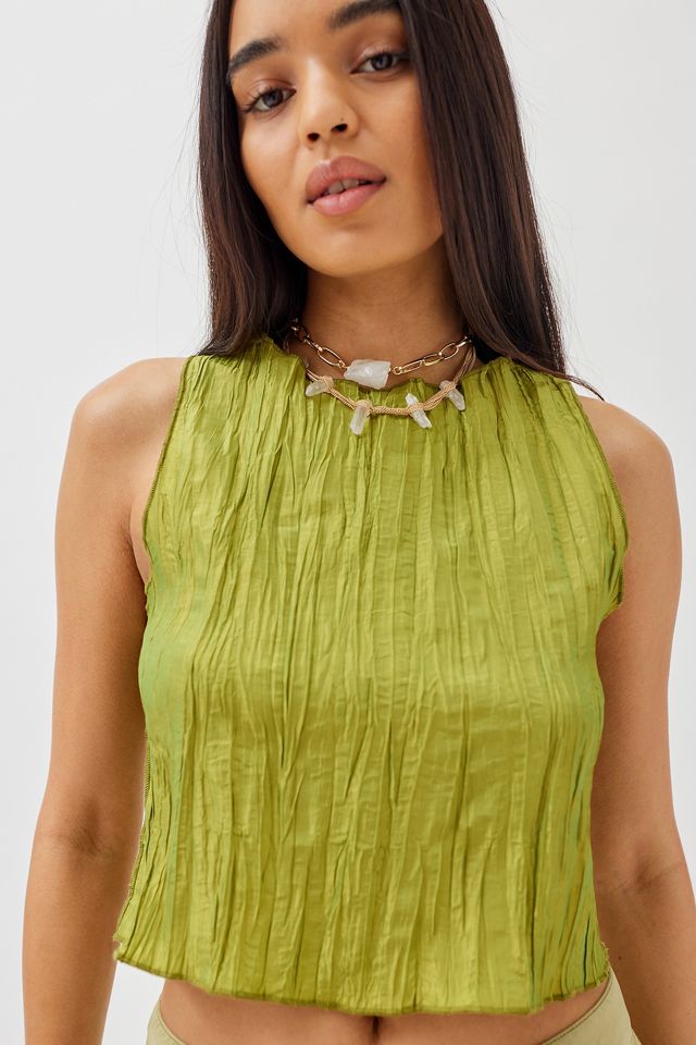 Urban Renewal Remnants Plisse Tank Top | Urban Outfitters Canada