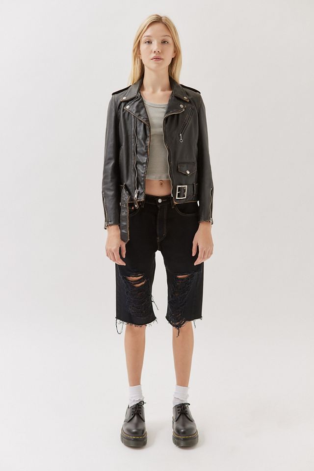 Urban Renewal Remade Levi’s® Distressed Extra Long Slouchy Cutoff Short ...