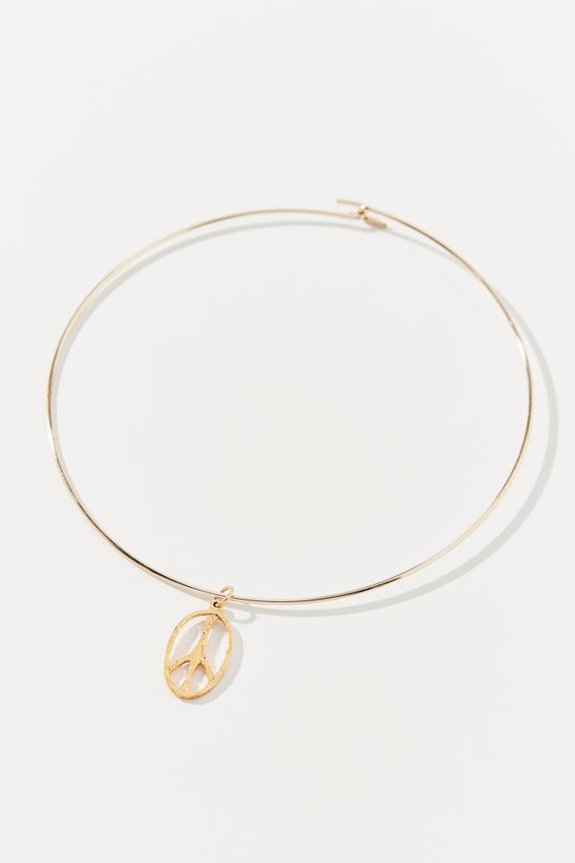 Urban Renewal Vintage Peace Sign Choker Necklace | Urban Outfitters