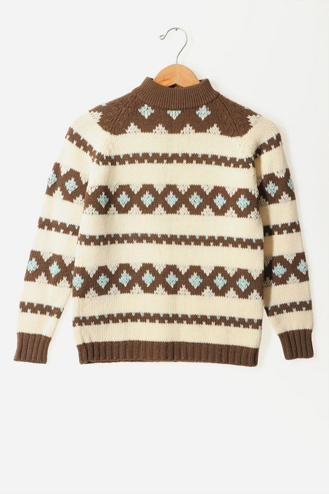 Vintage High Neck Back Zipper Wool Sweater Made in Hong Kong | Urban ...