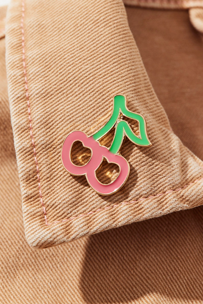Neon Cherry Enamel Pin | Urban Outfitters