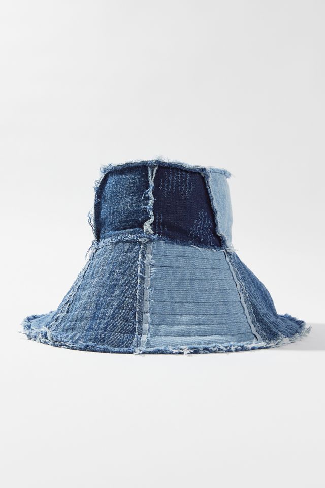 Sadie Denim Patchwork Floppy Bucket Hat | Urban Outfitters