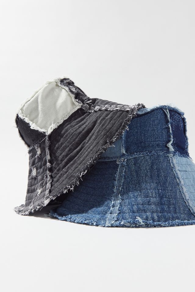Sadie Denim Patchwork Floppy Bucket Hat | Urban Outfitters