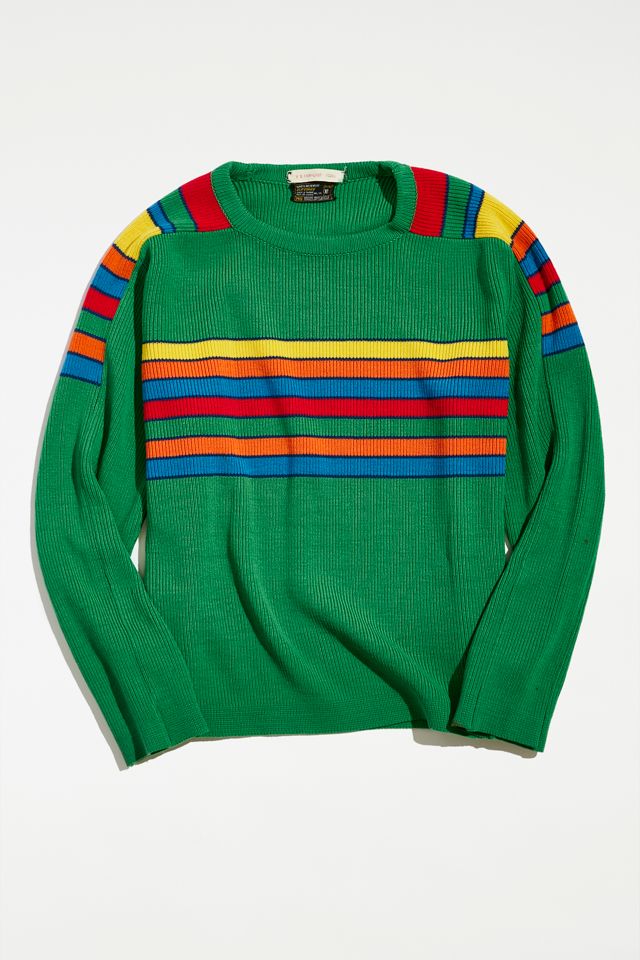 Vintage Color Pop Stripe Crew Neck Sweater | Urban Outfitters