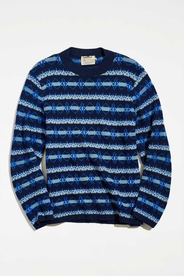 Vintage Tundra Tonal Stripe Crew Neck Sweater | Urban Outfitters