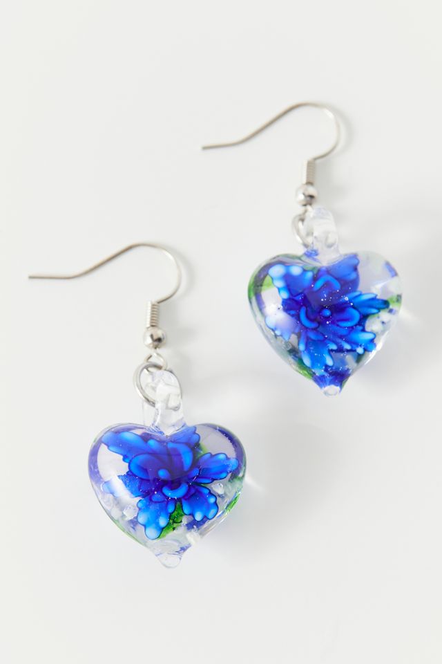 Glass Heart Drop Earring | Urban Outfitters
