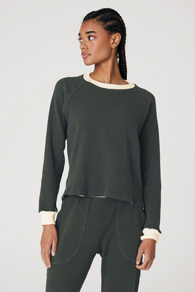 Back Beat Co. Cotton Waffle Ringer Sweatshirt | Urban Outfitters