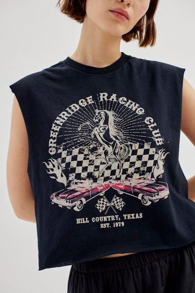 Racing Club Cropped Muscle Tee | Urban Outfitters