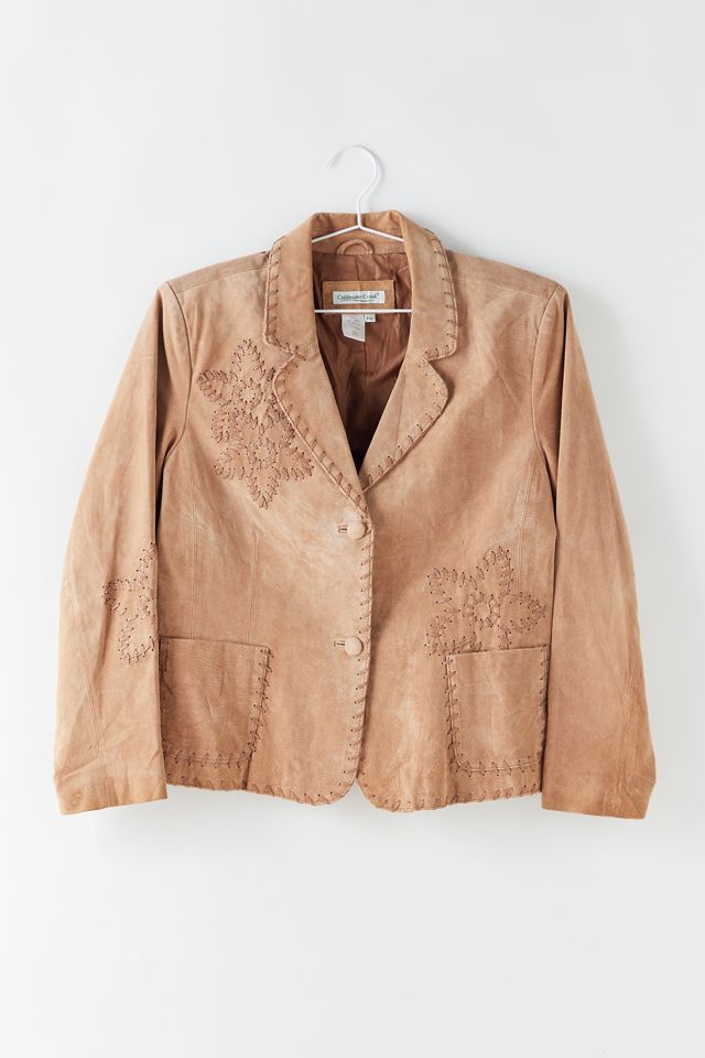 Vintage Suede Flower Jacket | Urban Outfitters