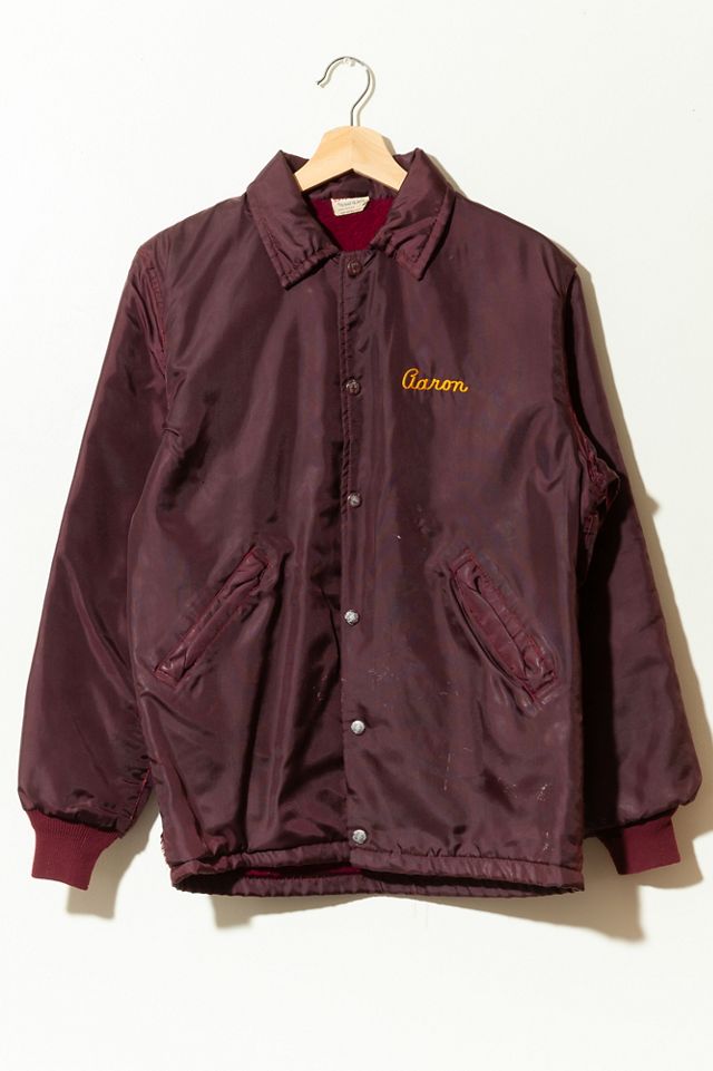 Vintage 1980s Distressed Maroon Coaches Jacket Yellow Script | Urban ...