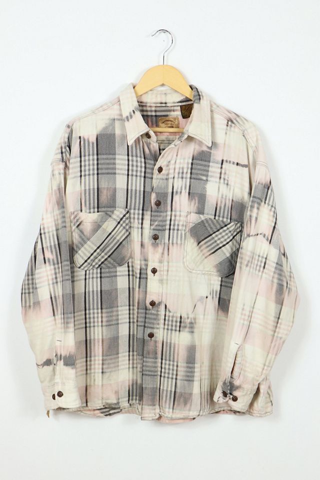 Vintage Bleached Grey Plaid Button-Down Shirt | Urban Outfitters