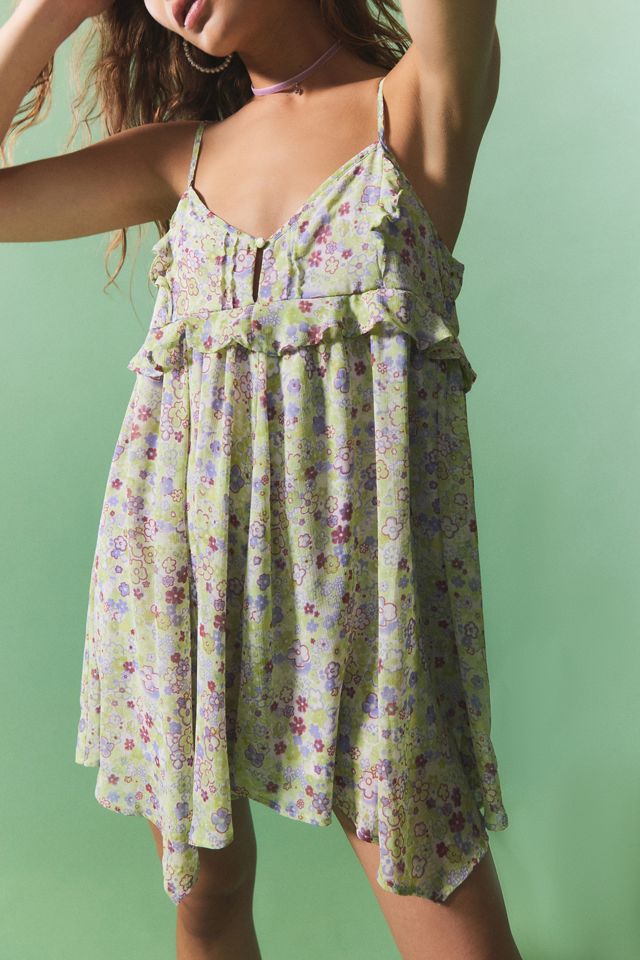 UO Danielle Chiffon Floral Romper | Urban Outfitters Canada