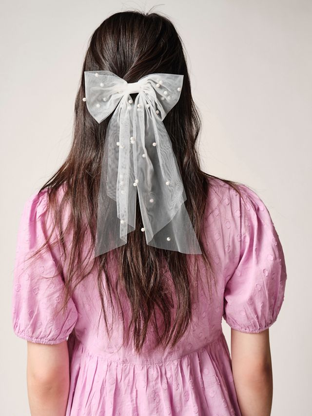 Embellished Mesh Hair Bow Barrette | Urban Outfitters