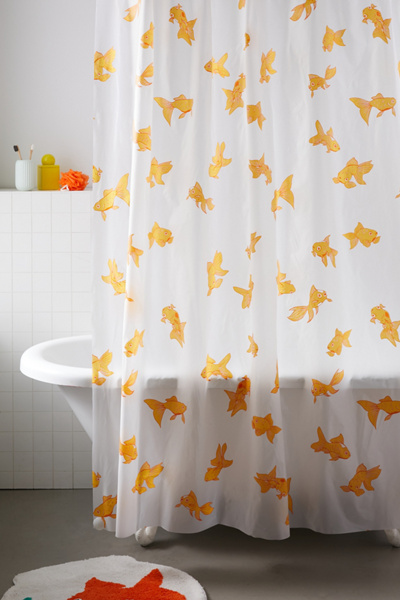 Goldfish PEVA Plastic Shower Curtain | Urban Outfitters