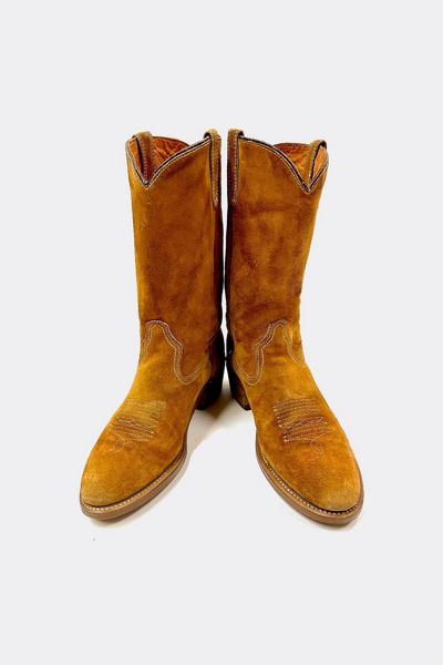 Vintage 1970's Suede Embroidered Leather Cowboy Boots | Urban Outfitters