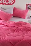 Heart Puff Velour Comforter | Urban Outfitters