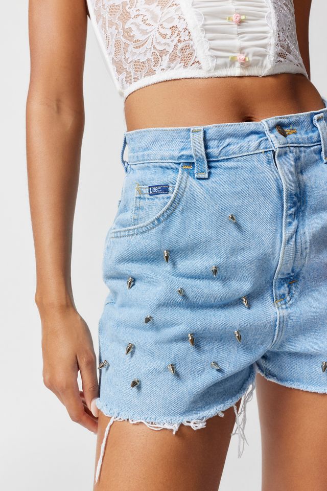Urban Renewal Remade Lee Spike Stud Denim Short | Urban Outfitters