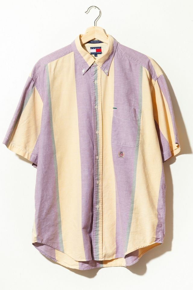 Vintage 1990s Distressed Tommy Hilfiger Knit Short Sleeve Shirt | Urban ...