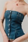 BDG Denim Lace-Up Tube Top | Urban Outfitters