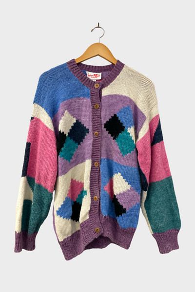 Vintage Color Block Cardigan | Urban Outfitters