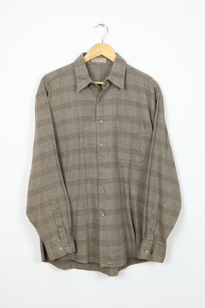 Vintage Brown Pattern Button-Down Shirt | Urban Outfitters