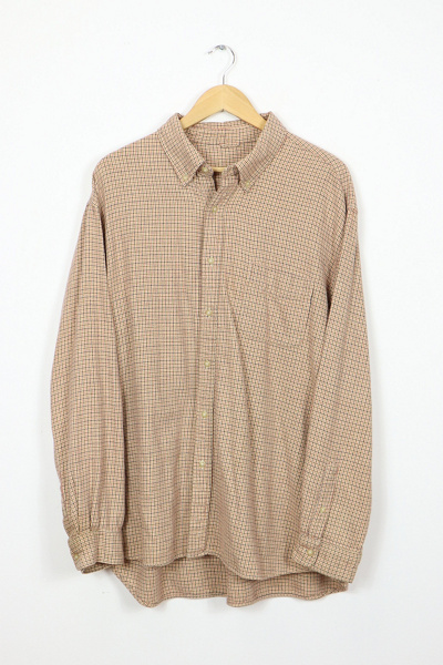 Vintage Beige Pattern Button-Down Shirt | Urban Outfitters