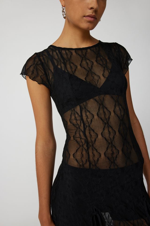 Find Me Now Second Skin Sheer Midi Dress | Urban Outfitters