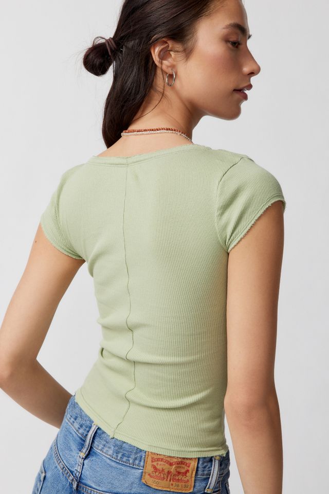 Uo Pretty As A Portrait Short Sleeve Top Urban Outfitters