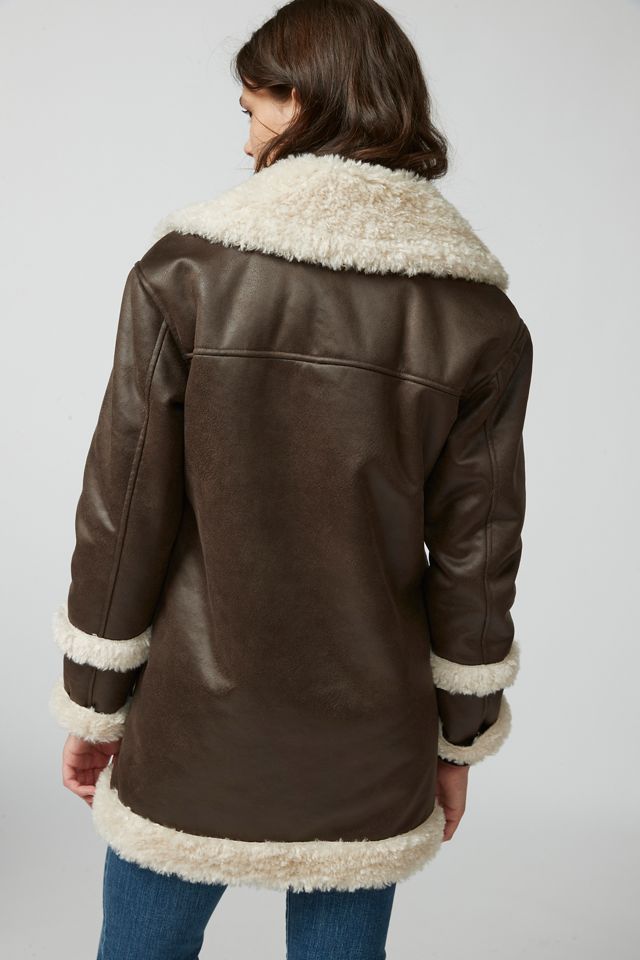 NVLT Double-Breasted Faux Shearling Jacket | Urban Outfitters Canada