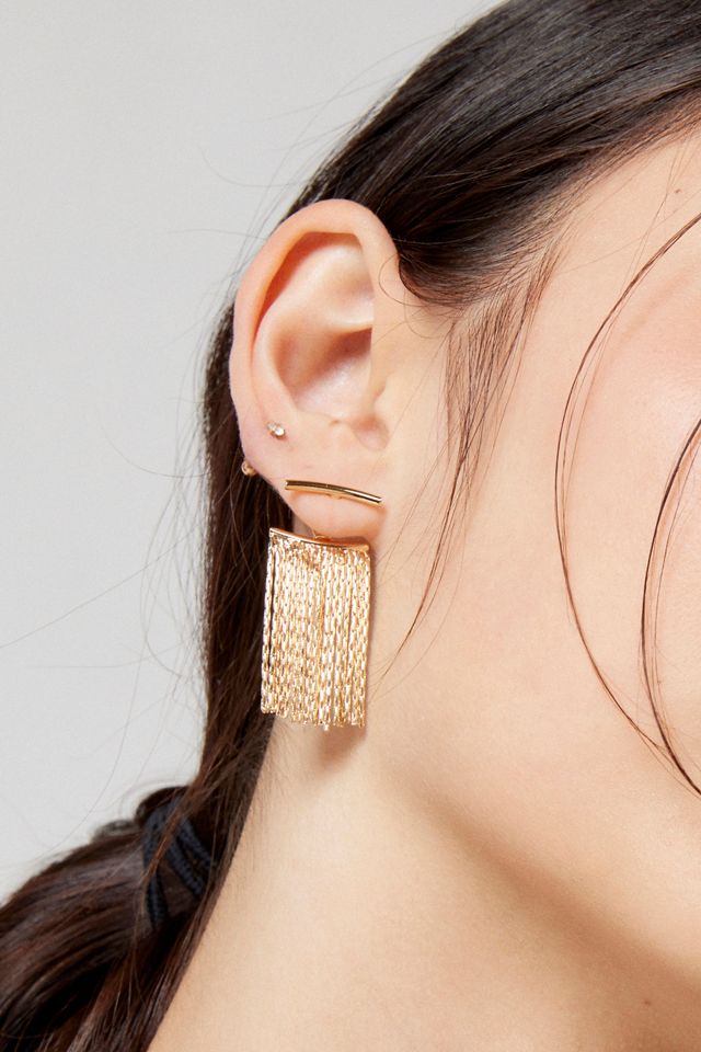 Fringe Front/Back Earring | Urban Outfitters