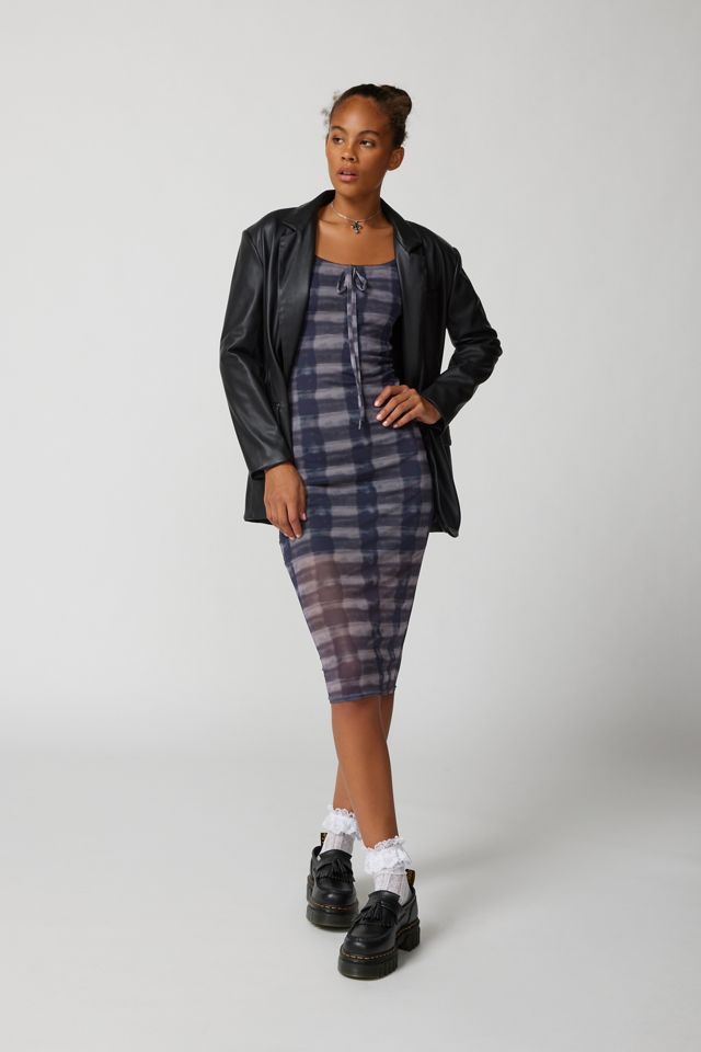 Daisy Street Mesh Long Sleeve Midi Dress | Urban Outfitters