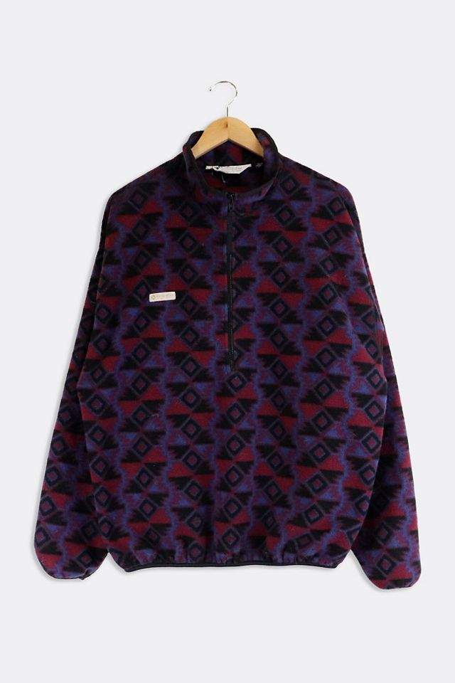 Vintage Columbia Multi Coloured Fleece Half Zip Sweater | Urban Outfitters