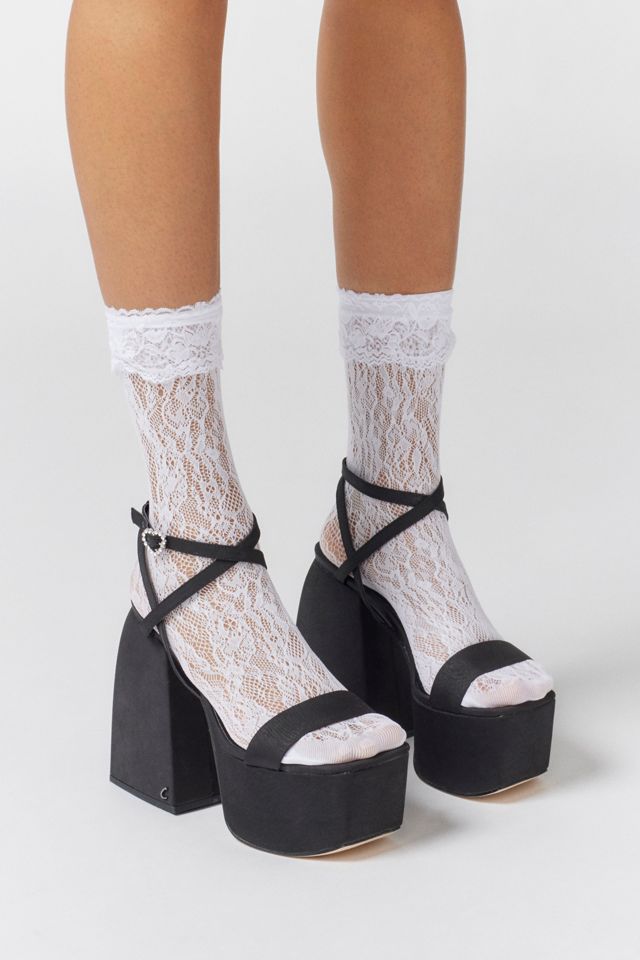 Ruffled Lace Mid Calf Sock | Urban Outfitters Canada