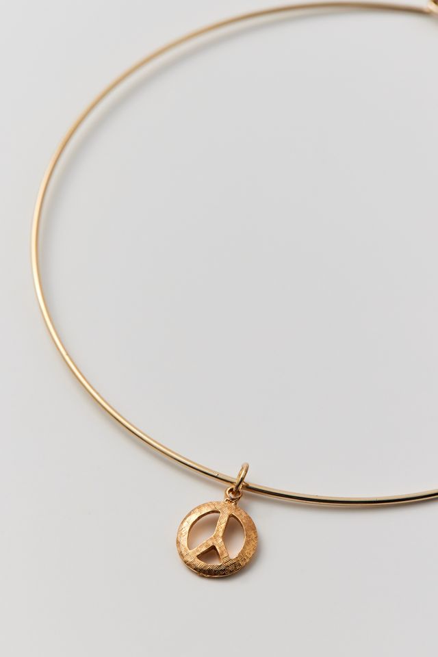Urban Renewal Vintage Peace Sign Choker Necklace | Urban Outfitters