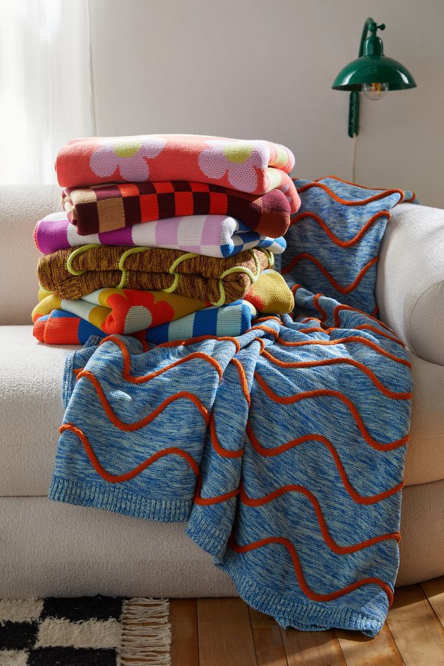Verloop Flower Stripe Throw Blanket | Urban Outfitters