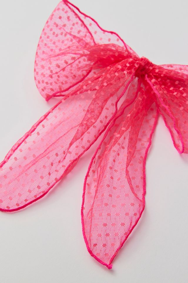 Swiss Dot Mesh Hair Bow Barrette | Urban Outfitters