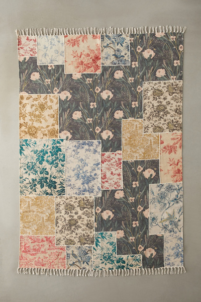 Floral Patchwork Printed Rug | Urban Outfitters