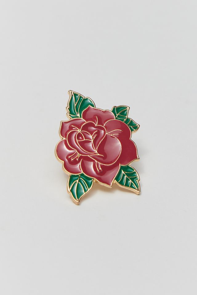 Tattooed Rose Enamel Pin | Urban Outfitters