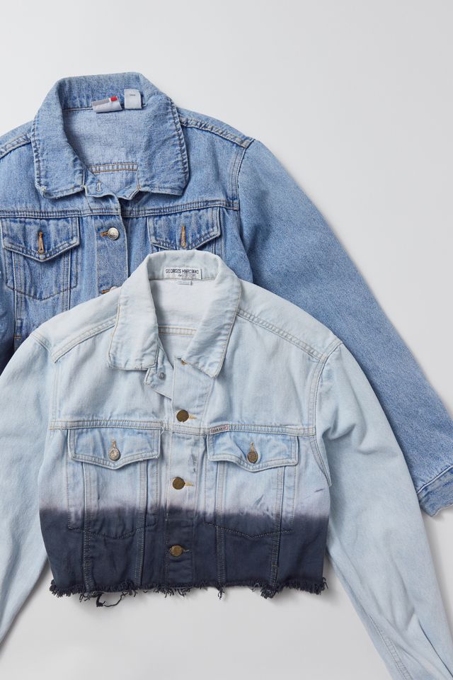 Urban Renewal Remade Dip Dye Cropped & Frayed Denim Jacket | Urban ...