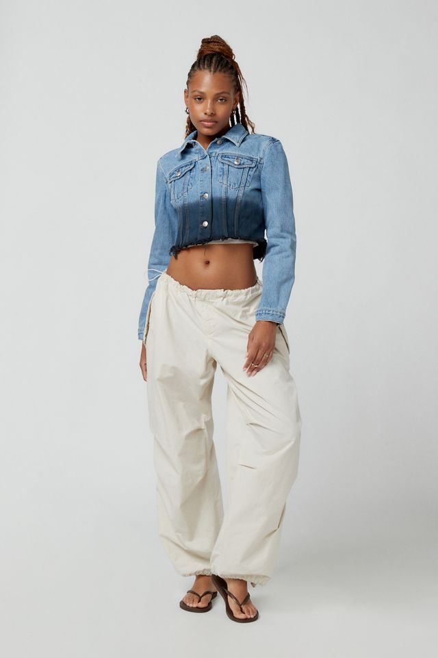 Urban Renewal Remade Dip Dye Cropped & Frayed Denim Jacket | Urban ...