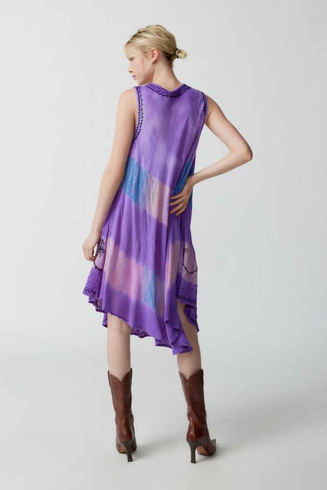 Urban Renewal Vintage Dye Tech Embroidered Dress | Urban Outfitters