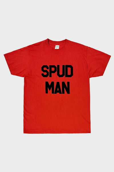 Vintage 1980's Spud Man Single Stitch Flocked T-Shirt | Urban Outfitters