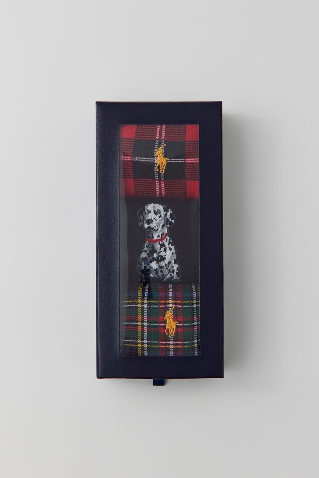 Polo Ralph Lauren Plaid Dog Crew Sock 3-Pack Gift Box | Urban Outfitters