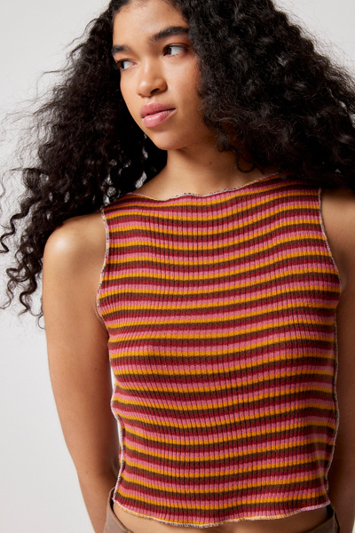 Urban Renewal Remade Lettuce- Edge Stripe Tank Top | Urban Outfitters