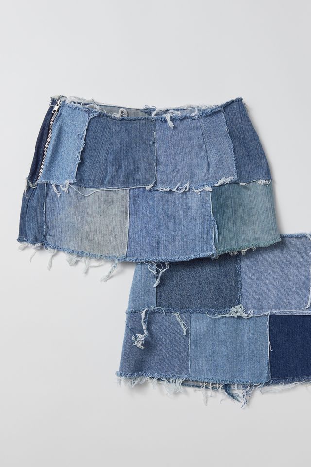 Urban Renewal Remade Denim Patchwork Mini Skirt | Urban Outfitters
