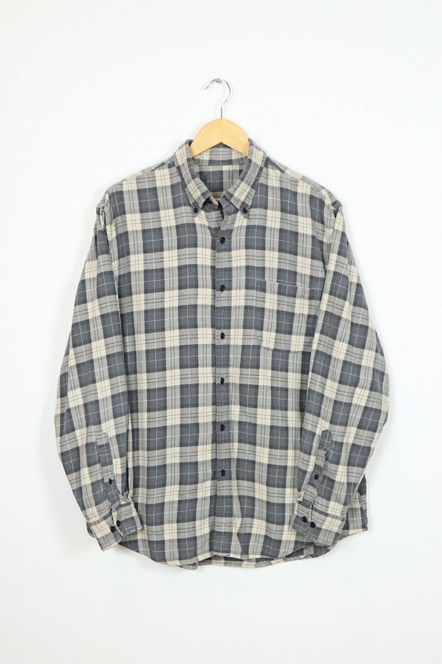 Vintage Grey Plaid Button-Down Shirt | Urban Outfitters